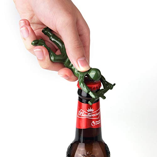 Creative 3D Army Man Bottle Opener,Unique Easy Opening Bottle Opener for Beer and beverage (Green )
