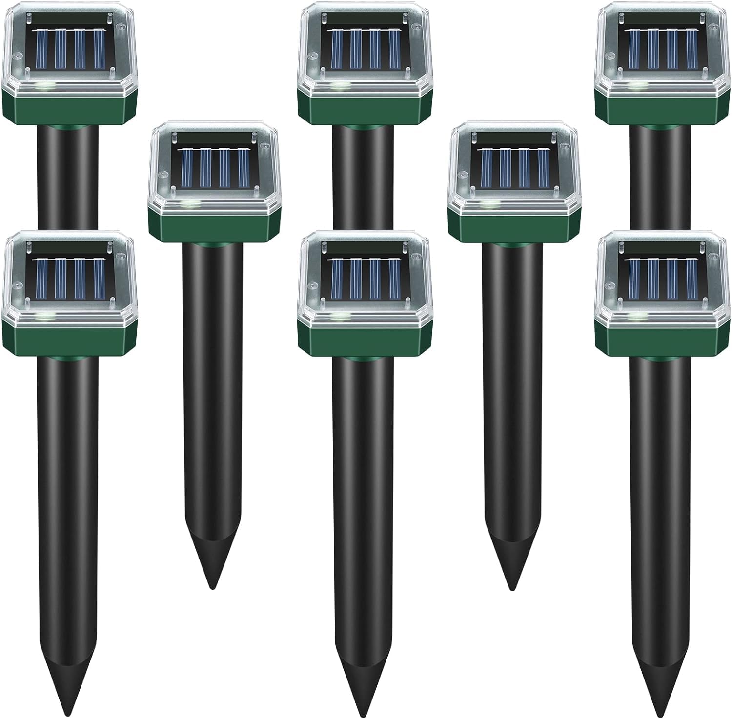 AMIAEDU Mole Repellent Solar Powered 8 Pack, Waterproof Vole Chipmunk Repellent Outdoor,Ultrasonic Gopher Mole Repellent for Lawn Garden, Mole Deterrent,Groundhog Repeller, Snake