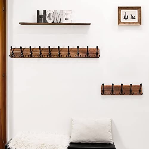 SKOLOO Rustic Large Coat Rack Wall Mount: 38.3'' Long Coat Rack for Wall, Wood Coat Rack Hook, Farmhouse Coat Hanger Wall Mount for Hanging Jacket Coat