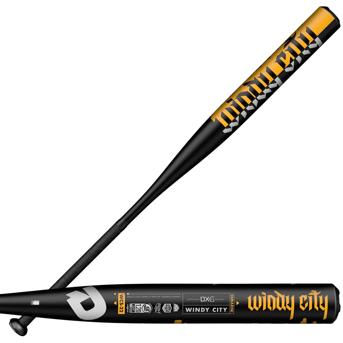 DeMarini 2022 Windy City™ Slowpitch Softball Bat - 32 oz, Black/Gold