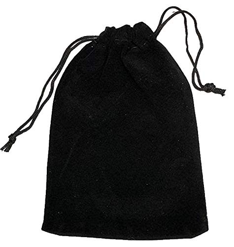 Cyber-Deals Black PU Leather Black Felt Lined Dice Cup with White Poker (Clubs Ace) & Pip Dice in Storage Pouch Set (1 Set)