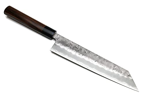 Yoshihiro Stainless Clad Nashiji Ginsan High Carbon Stain Resistant Steel Kiritsuke Multipurpose Chefs Knife (9.5"(240mm) & No Saya)