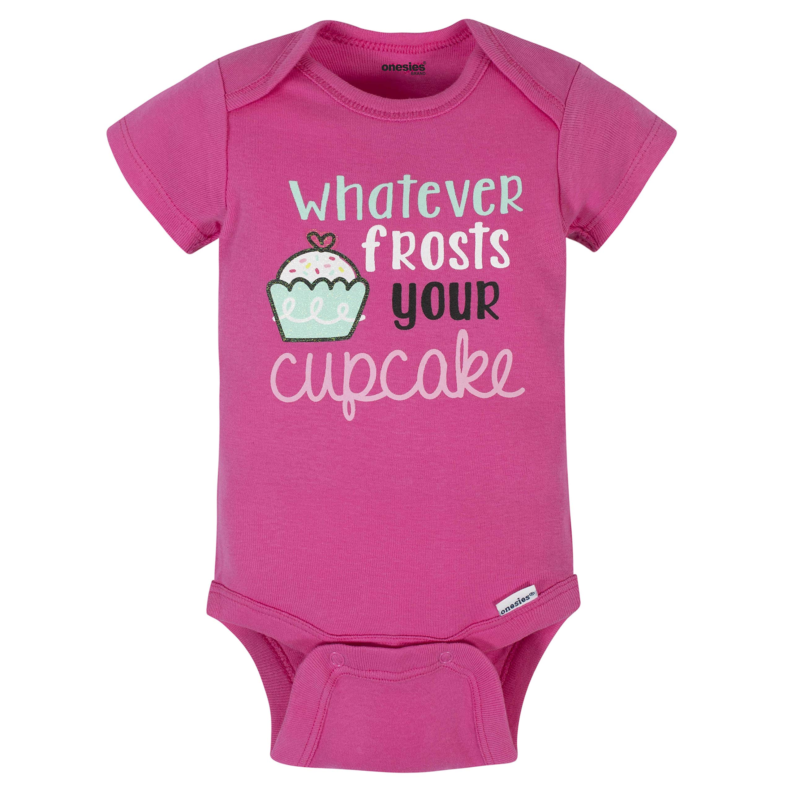 Onesies Brand Baby Girl's 8-Pack Short Sleeve Mix & Match Bodysuits, Pink Sweet Treats