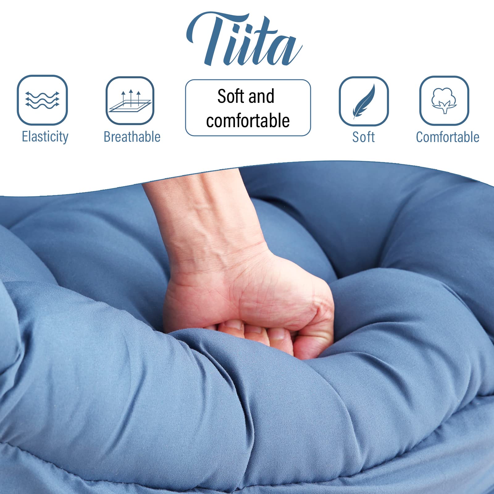 Tiita Lazy Chair with Ottoman, Modern Large Accent Lounge Chair, Leisure Sofa Armchair/Reading Chair with Footrest for Bedroom, Living Room, Dorm Rooms, Garden and Courtyard