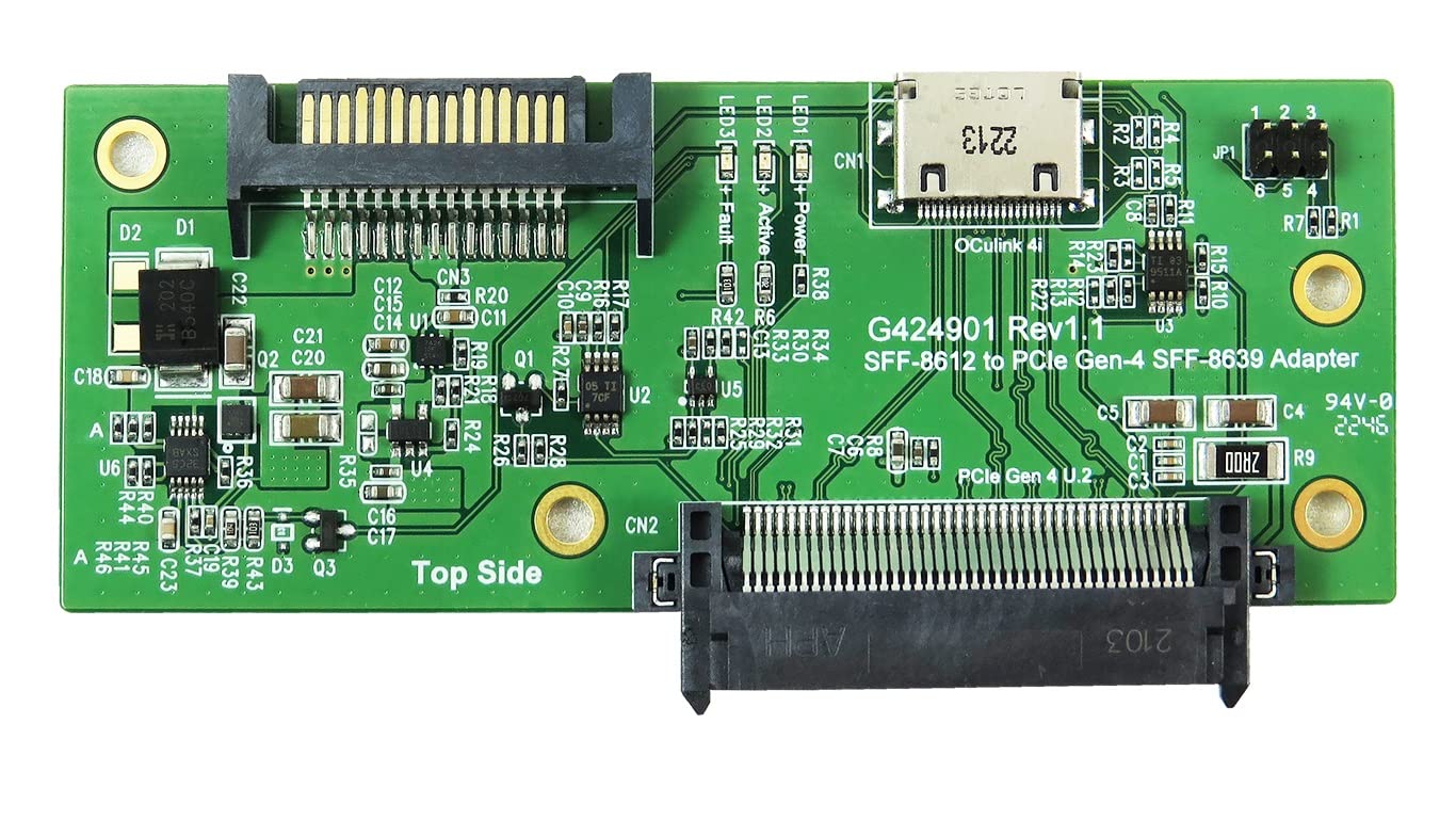 PCIe Gen4 16GT/s OCulink 4i(SFF-8612) for U.2 SSD (SFF-8639) Adapter - High-Speed Connectivity for Enhanced Storage Solutions