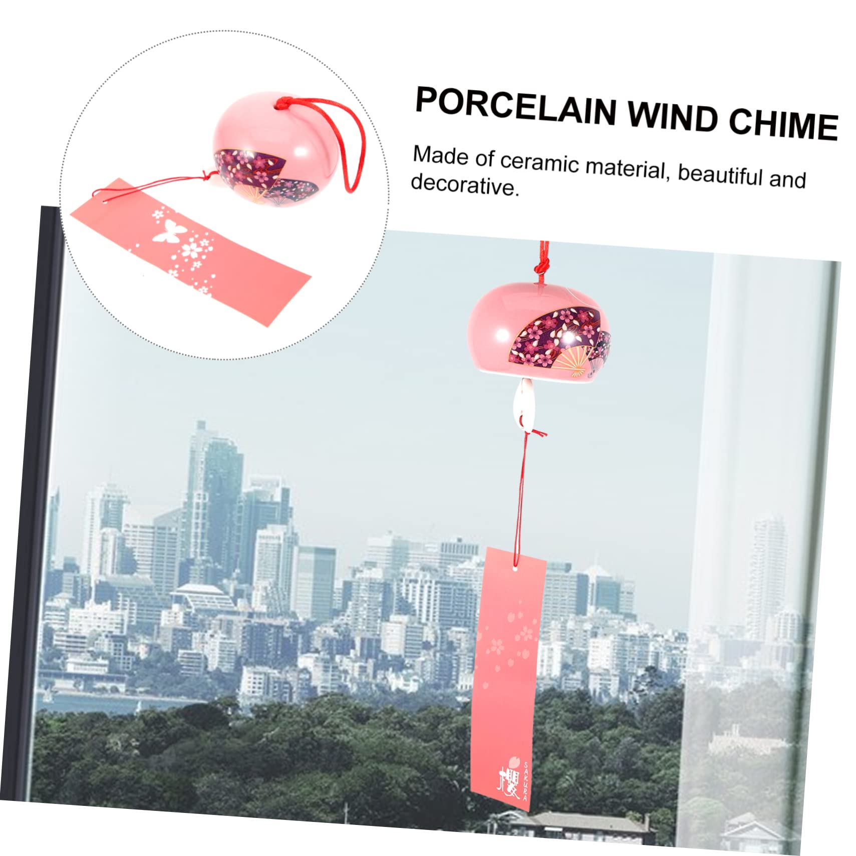 DOITOOL 3pcs Japanese Ceramic Wind Chimes Romantic Wind Chimes Wedding Hanging Bell Bless Temple Wind Bell Decorative Wind Chime Mount Fuji Wind Chime F01 Ceramics Car Accessories Crystal