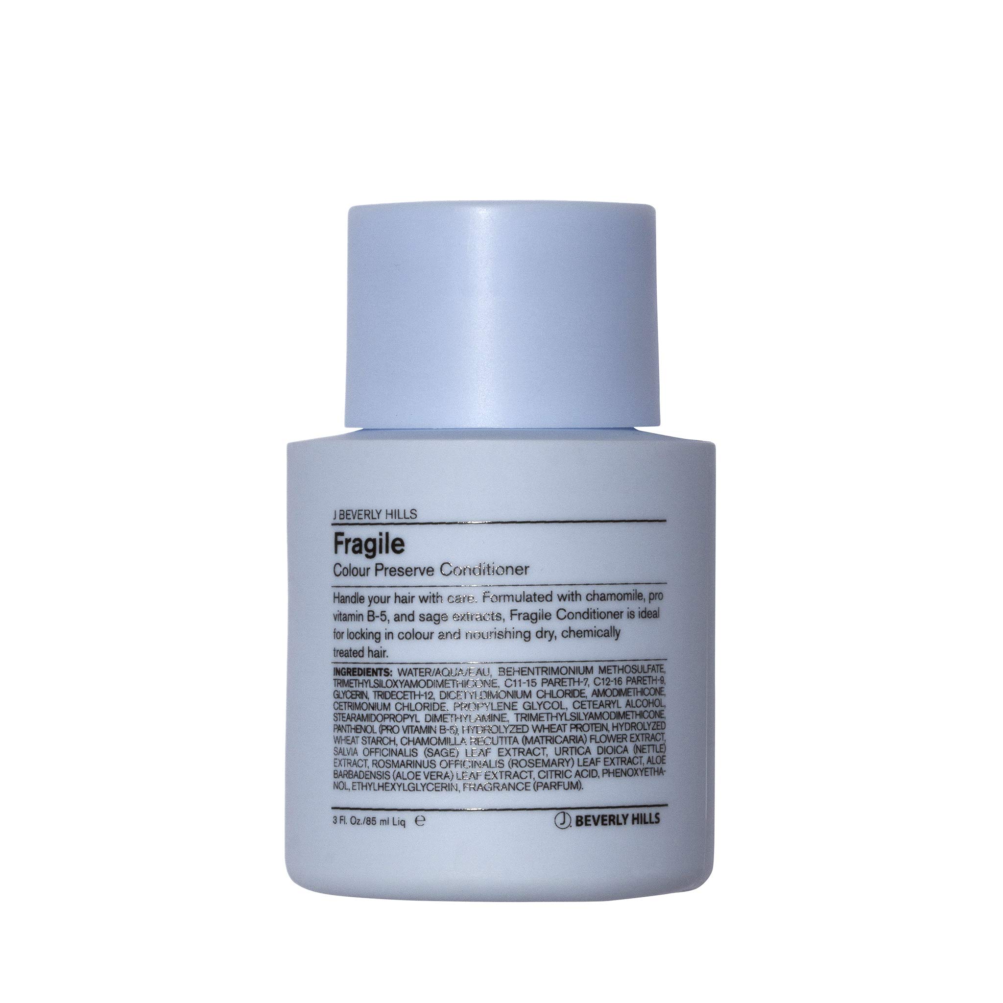 J Beverly Hills Blue Fragile Colour Preserve Conditioner with Chamomile for Split Ends, 3 Oz