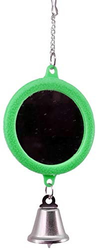 Bonka Bird Toys 36413 Small Mirror Bird Toy Cockatiels Parakeets Toys Canaries cage Cages Budgie (Green)