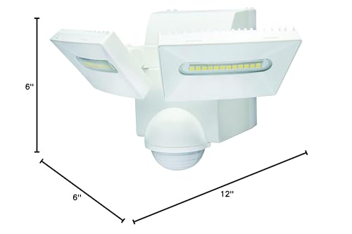 IQ America LB1880WH Motion Security Flood Light, Battery Operated Motion Sensor, 800 Lumen LED, Wall or Eave Soffitt Universal Mount Indoor Outdoor Closet Shed Attic Workshop Garage Grill Light WH