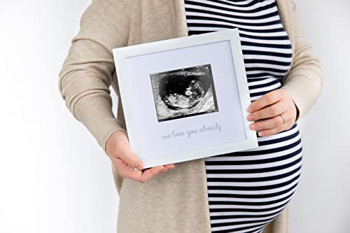 Little Pear We Love You Already Sonogram Frame, Gender-Neutral Pregnancy Announcement Picture Frame, Mother’s Day Keepsake Photo Frame, Nursery Décor, White