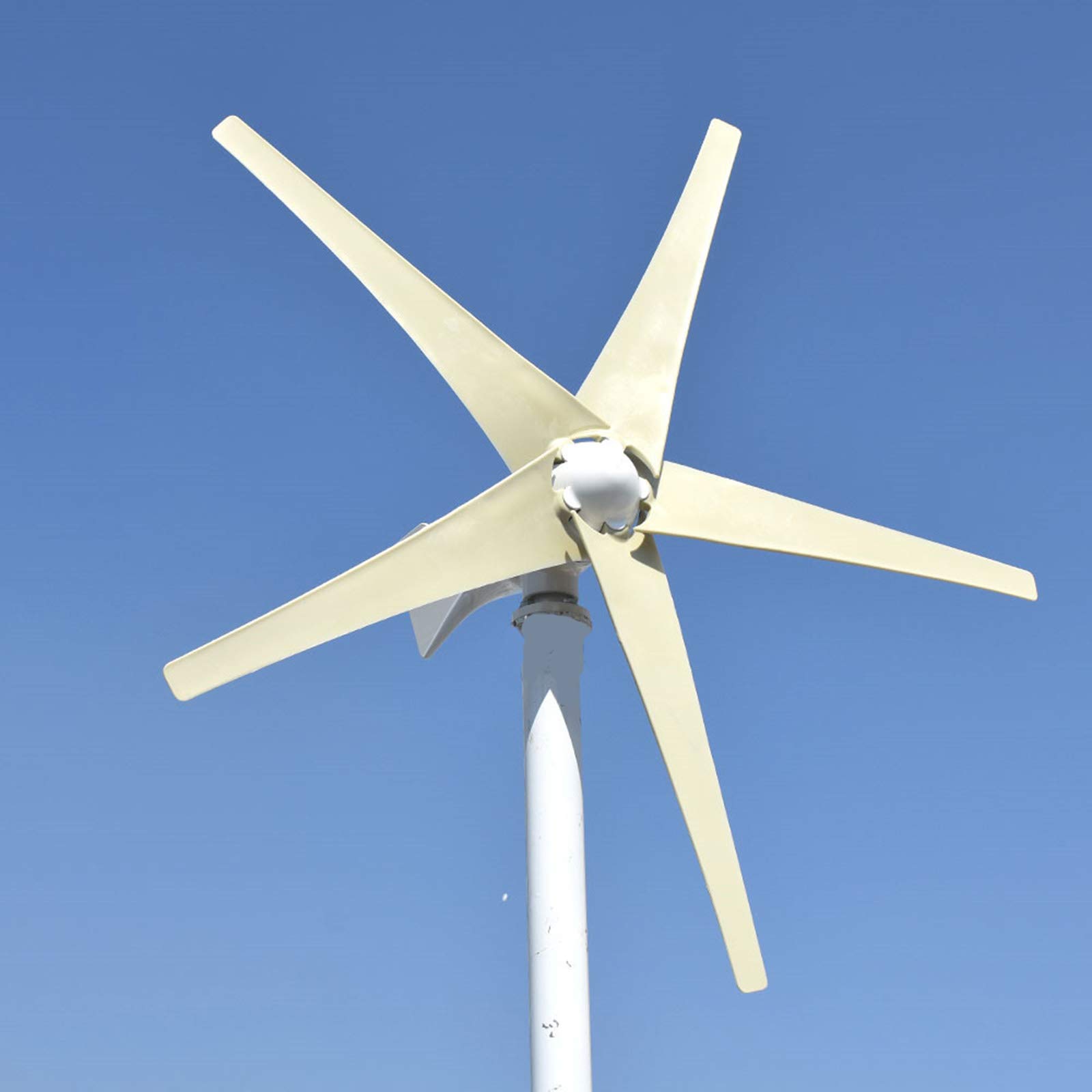 48V Wind Turbines, 5 Blades for Home Residential Low Start Up Wind Turbine Generator Kit+ MPPT Charge Controller 4000W,48v