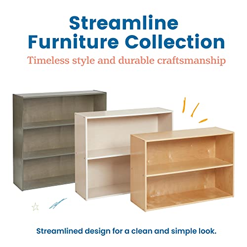 ECR4Kids Streamline 3-Shelf Storage Cabinet, 36in, Kid's Bookshelf, Grey Wash