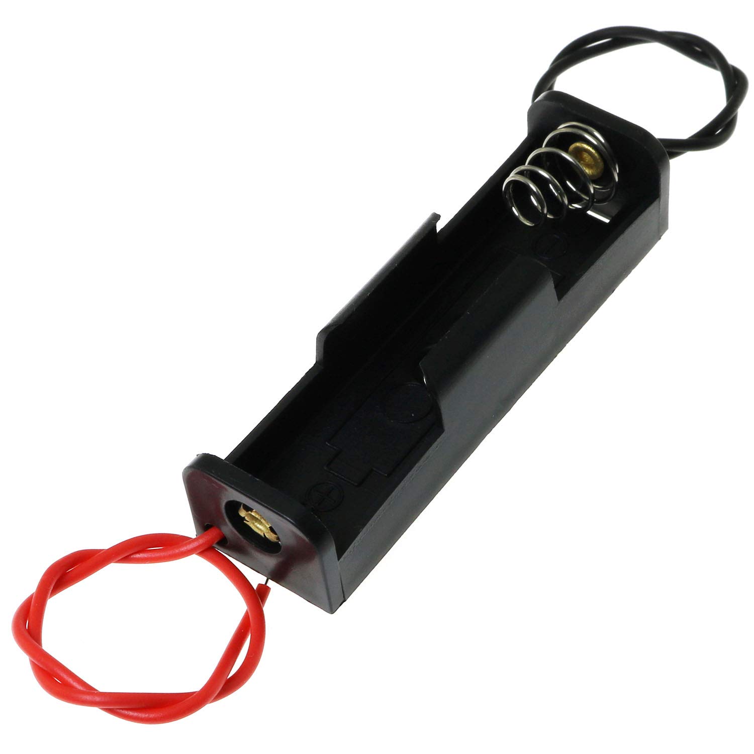 RuiLing 10-Pack Single AA Battery Holder Case Box with 5.5 Inch Cable Connections 1.5Volt Black