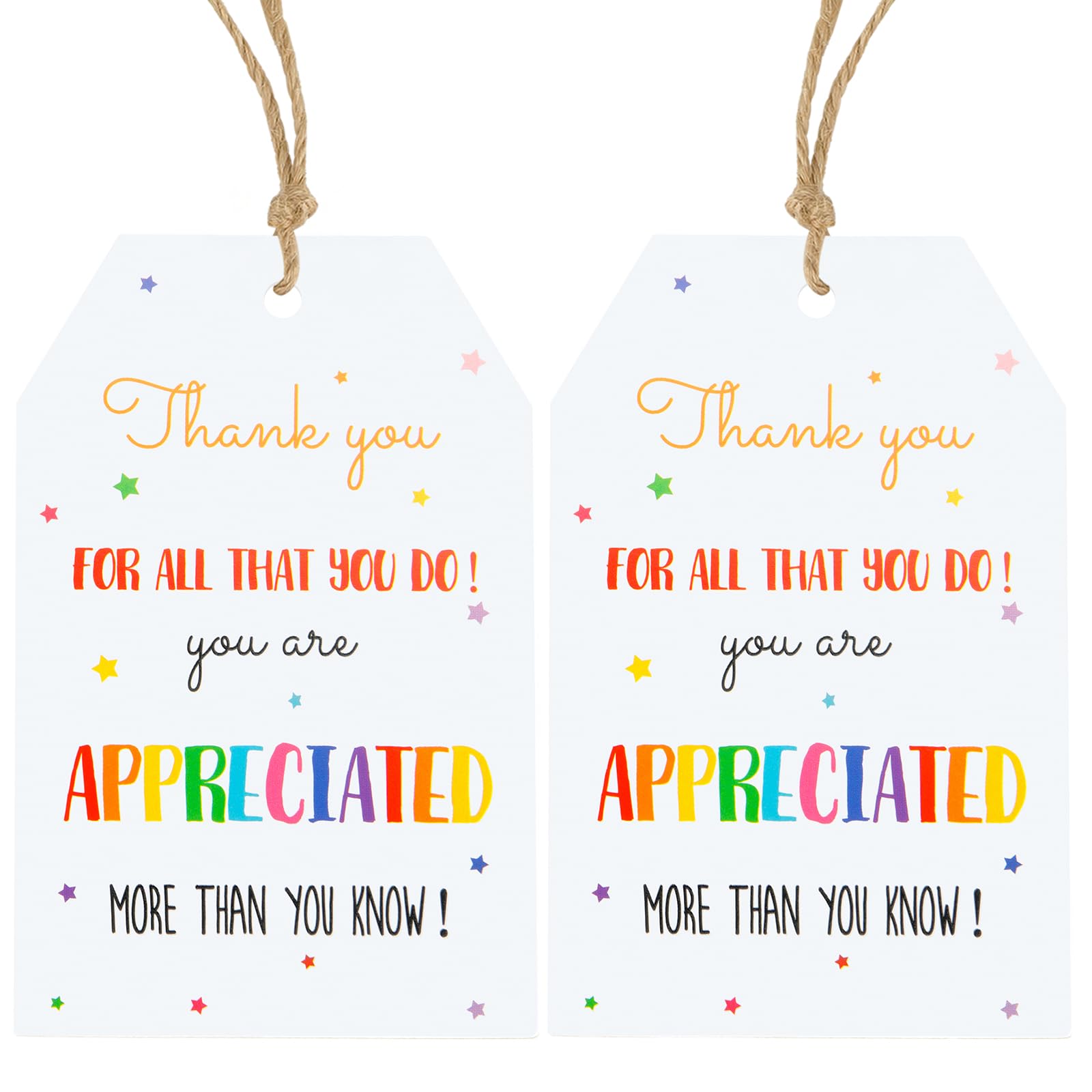 Anwyll Thank You Gift Tags,Thank You for All That You Do Tags,100Pcs Thank You Gift Tags for Favors,White Paper Gift Tags with String for Employee Mothers Day Teachers Day Thanksgiving Wedding Party