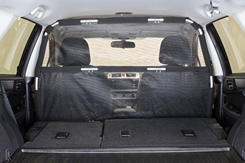 BUSHWHACKER USA Deluxe Dog Barrier 50" Wide - Ideal for Smaller Cars, Trucks, and SUVs CUVs - Pet Restraint Car Backseat Divider Vehicle Gate Cargo Area Travel Trunk Mesh Net Screen Barricade Shield