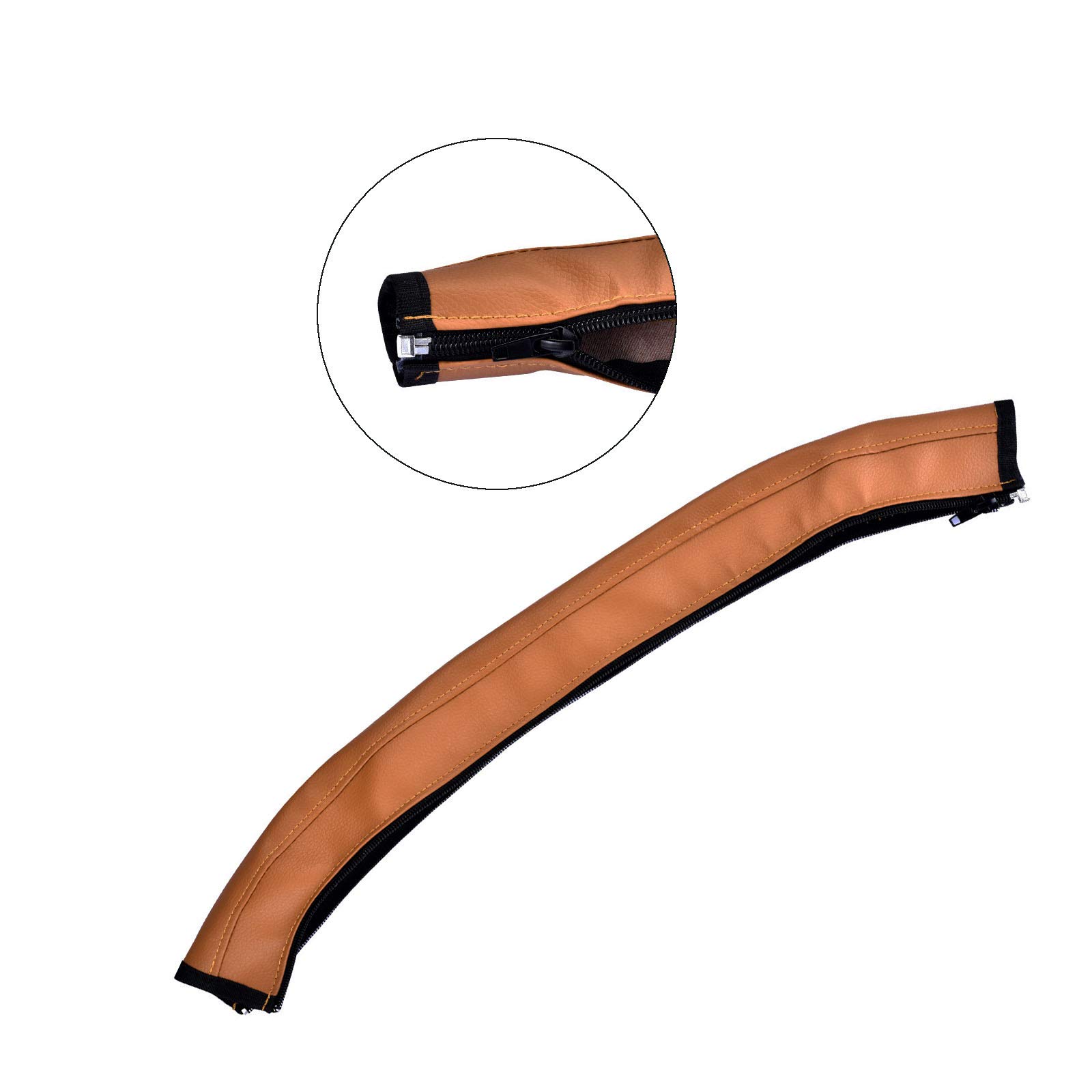 DAYSTART PU Leather Handlebar Cover Compatible with Babyzen Yoyo Yoya Stroller Armrest Bumper Bar, Baby Pram Accessories Stroller, Brown