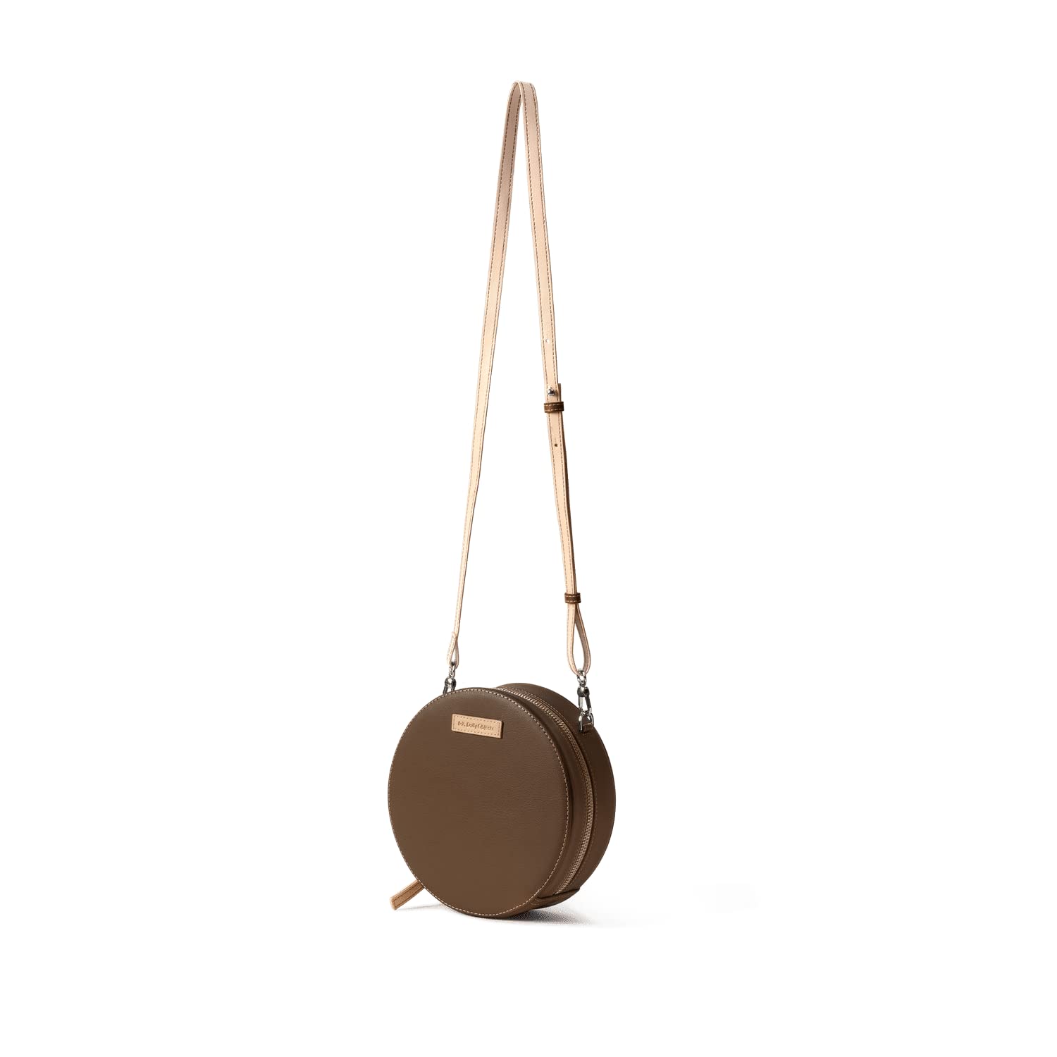DailyObjects Round Size Leather Crossbody Purse for Women, Girls | Circle Crossbody Bag | Shoulder Handbag | Adjustable Strap