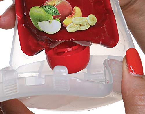 Dreambaby Pouch Pal Self Feeding Baby Food Pouch Holder - No Squeeze, No Spill, No Mess Reusable Container for Toddlers 1 Count (Pack of 1)