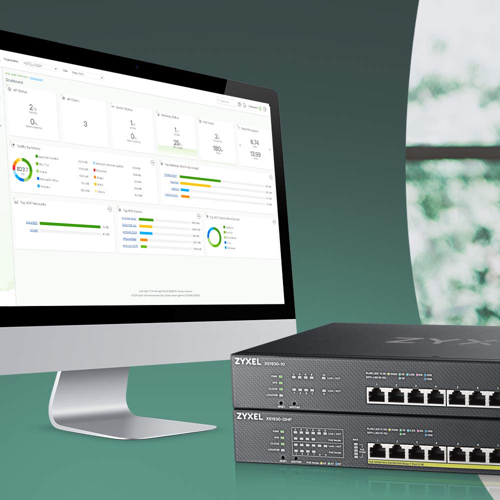 ZYXEL 12-Port PoE Switch Multi-Gigabit Ethernet Smart (XS1930-12HP) - Managed, with 8X 10G PoE++ @ 375W, 2X 10G Ethernet, 2X 10G SFP+, Optional Nebula Cloud, Rackmount, Limited Lifetime Protection