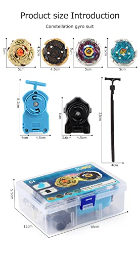 Battling Tops Metal Fusion Starter Set with 4D Launcher Grip Burst Battle Set Packed in Storage Case