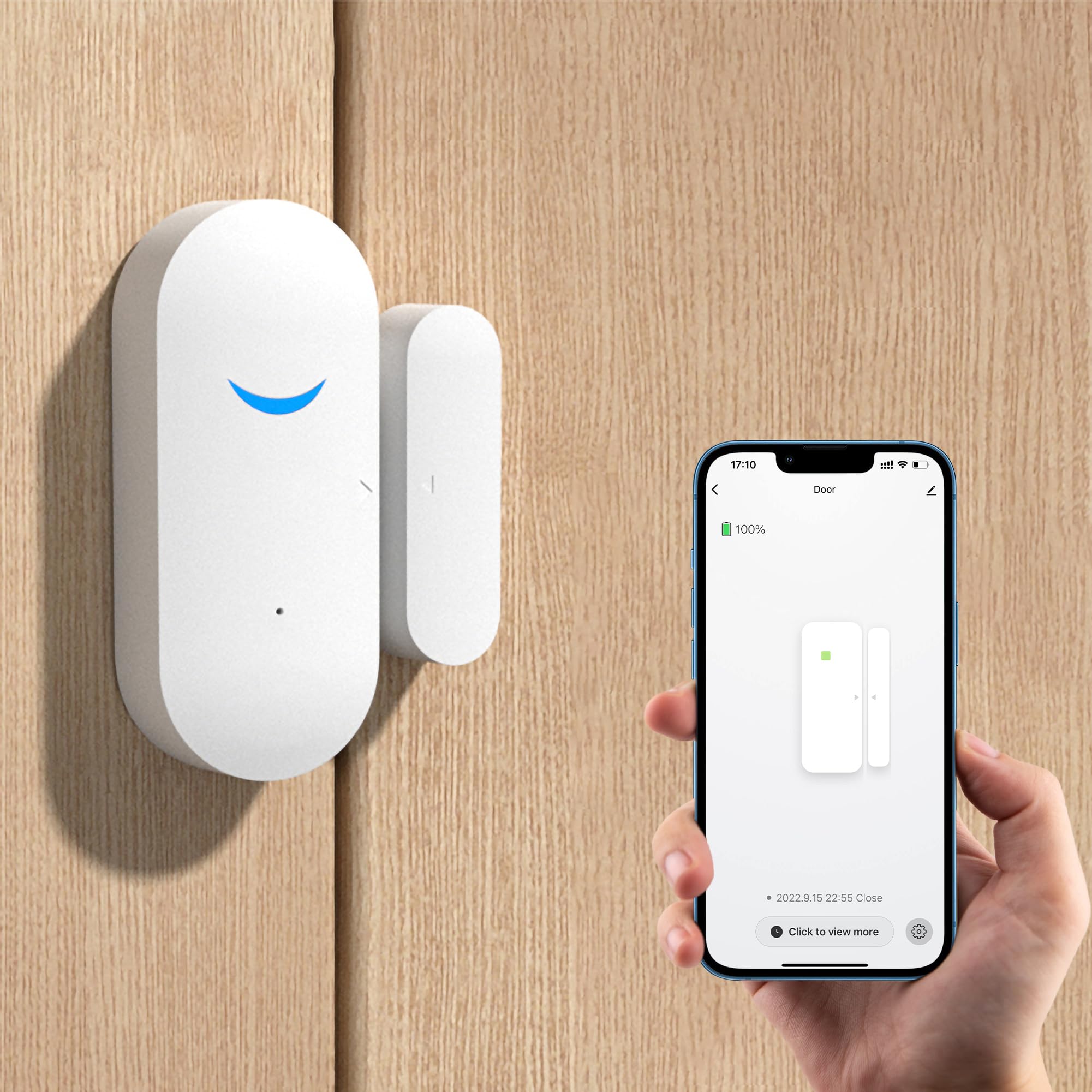 WiFi Door Sensor, Tuya Smart Door Window Sensor, Smart Window Sensor Real-time Alarm Compatible with Alexa Google Assistant,Home Security Door Open Contact Sensor for Business Burglar Alert (1 Pack)