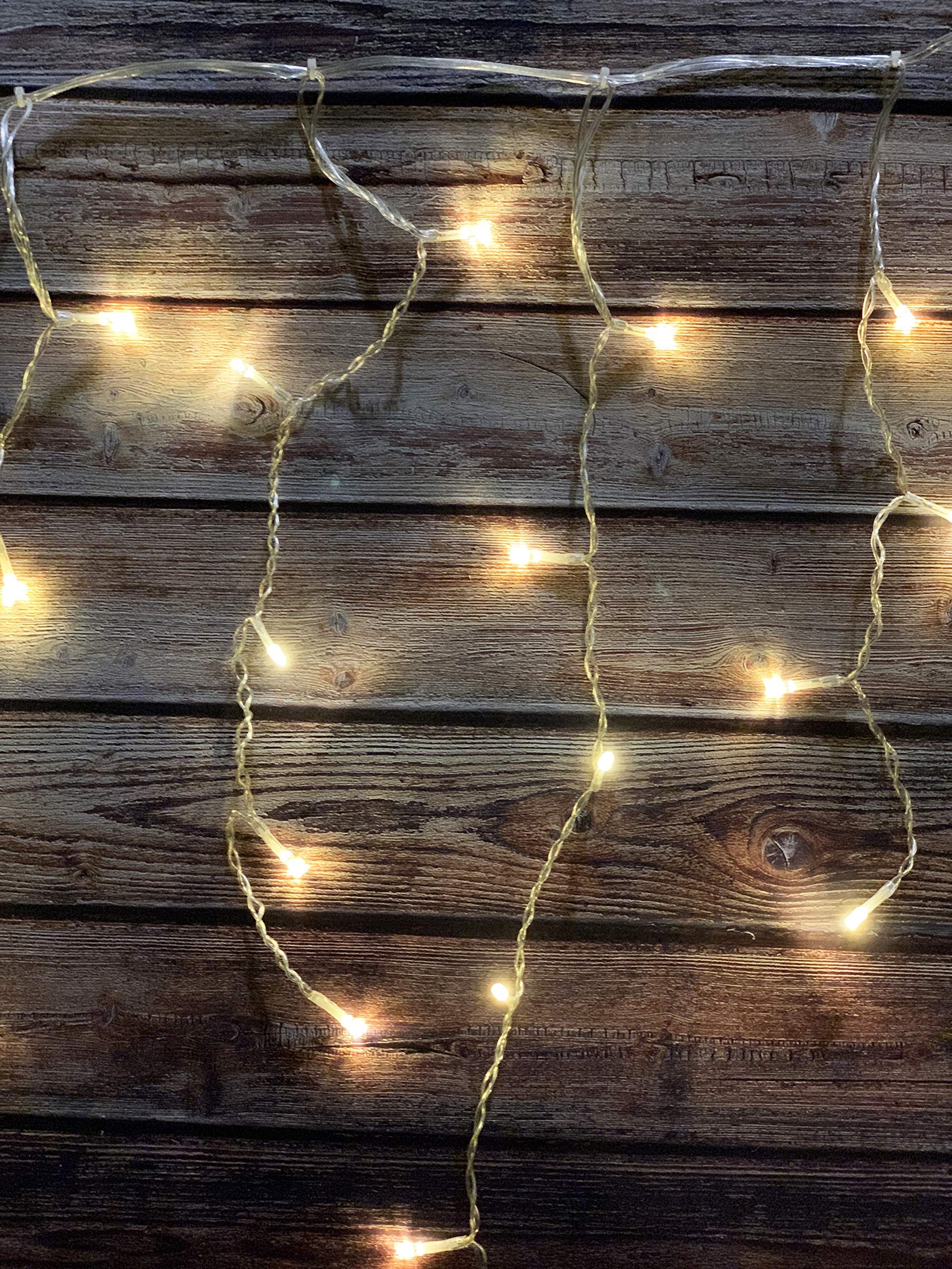416 LED Christmas Icicle Lights for Indoor & Outdoor Decorations, Christmas Events, Christmas Eve Night Decor, Christmas Tree, Eaves (Warm White)