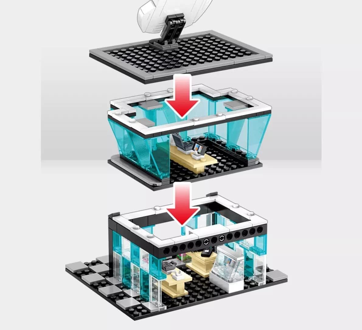 General Jim's Modular City Retail Cell Phone Building Blocks Store | Urban Electronics Emporium Building Set