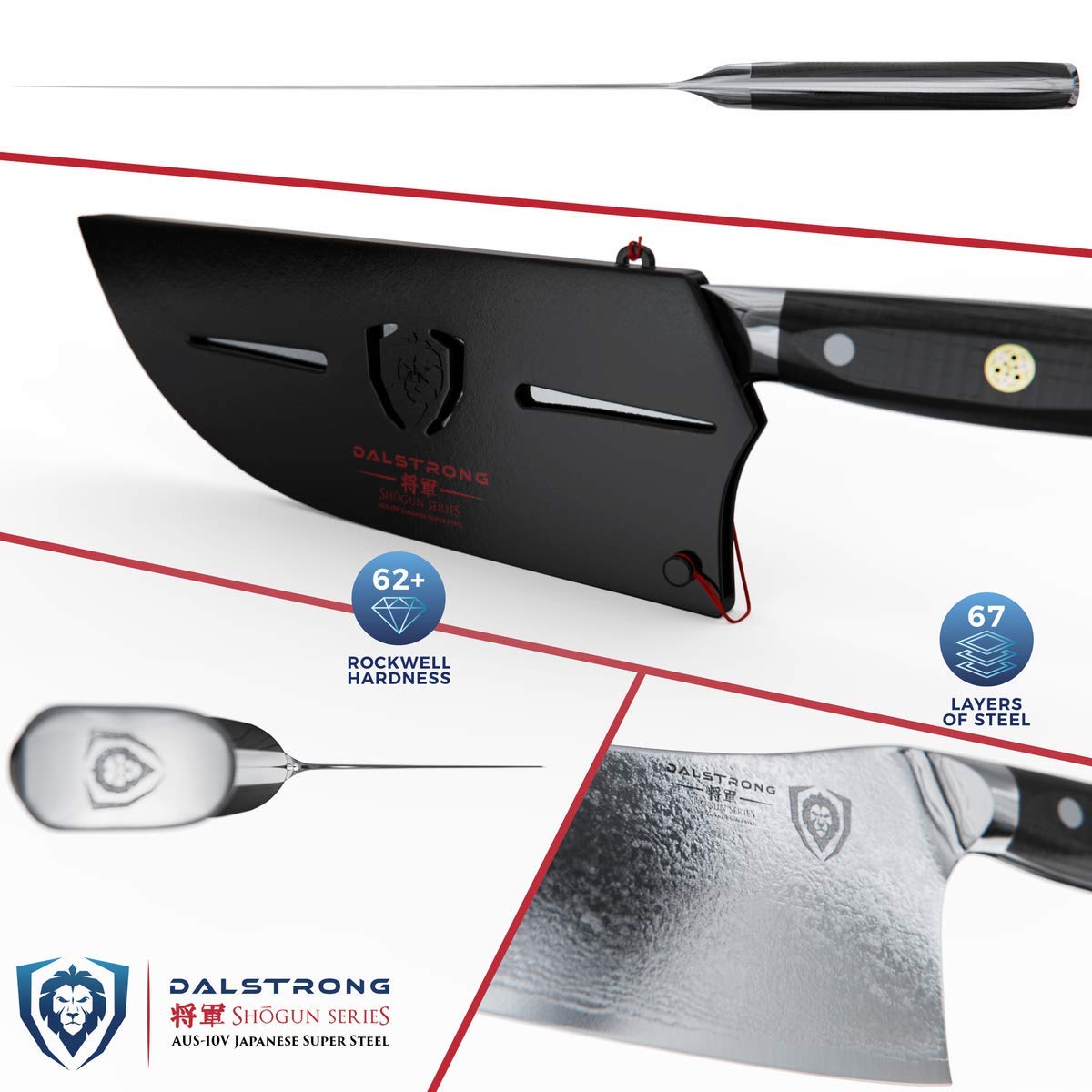 The Shogun Series 9" 'Raptor' Meat Cleaver Bundled with The Dalstrong Premium Whetstone Kit