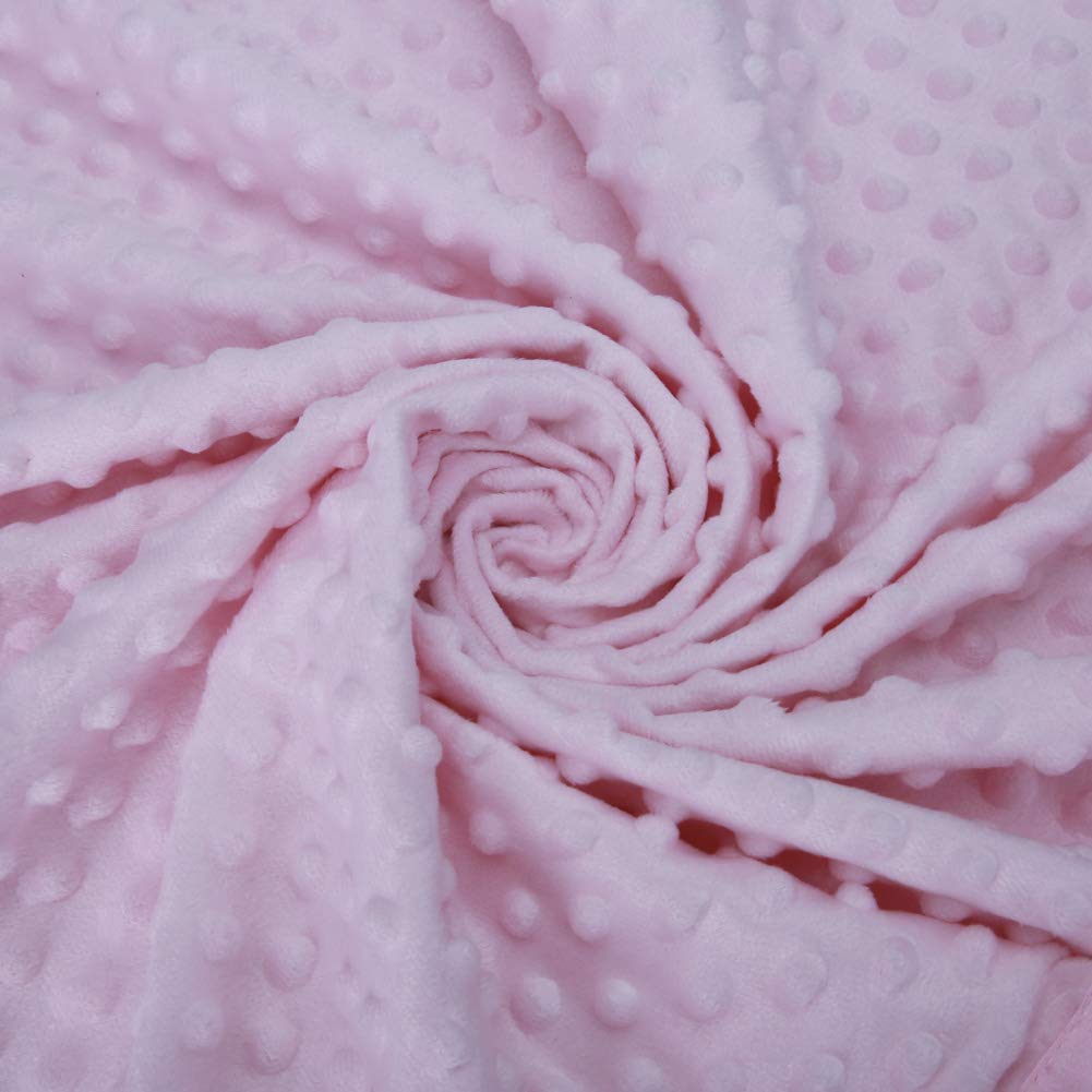 Pro Goleem Bunny Lovey and MInky Dot Baby Blanket with Satin Backing Pink