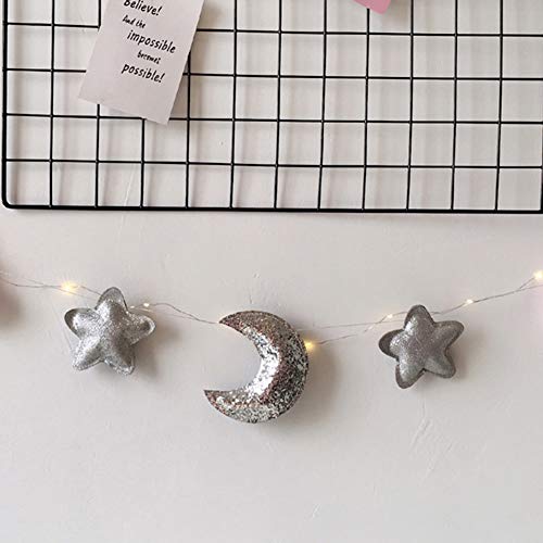 oAtm0eBcl Kids Room Wall Decor, Cartoon Moon Star Cloud Pendant Kids Room Wall Ornament Play Tent Hanging Decor,Bunting Banner Hanging Decoration Grey