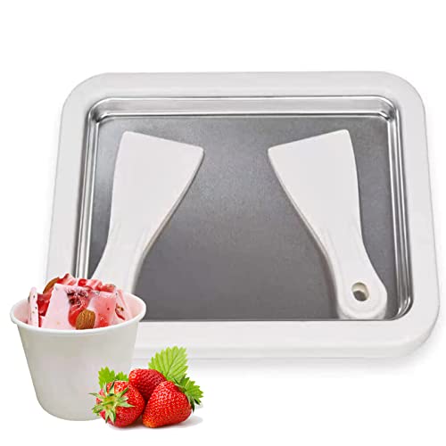 Ice Cream Maker Ice frying machine,Homemade fruit ice stir-frying machine,Unplugged stir-fried yogurt tray, Internet celebrity small household children's ice frying machine, Parent-child interaction, Freezing at breakneck speed,Summer parties,Convenient f