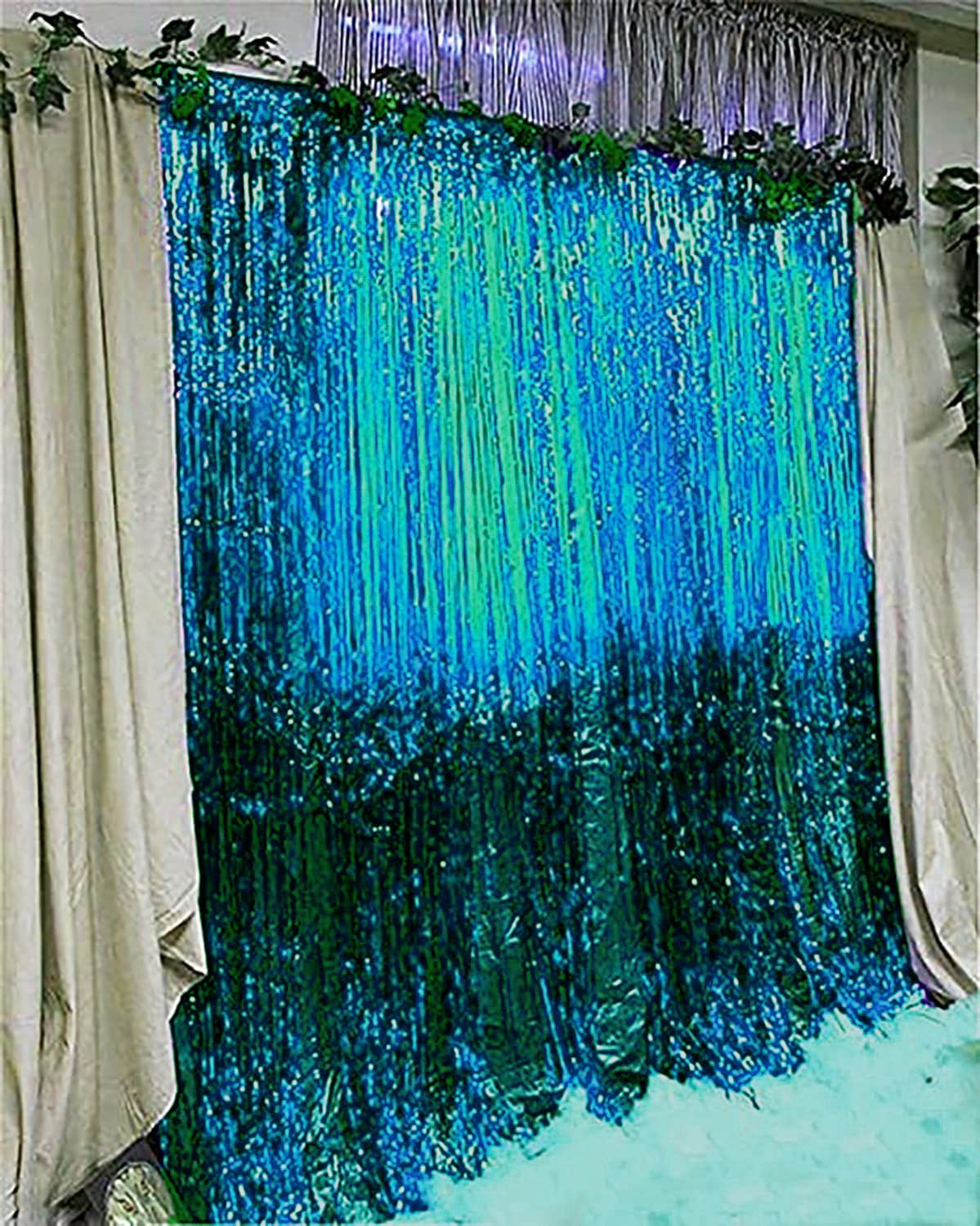 Cat in The Hat Birthday Decorations/Thing 1 and Thing 2 Baby Shower Decorations/Baby Shower/Party Decorations/Red Blue Wavy Fringe Foil Curtains Backdrop Nurse Graduation