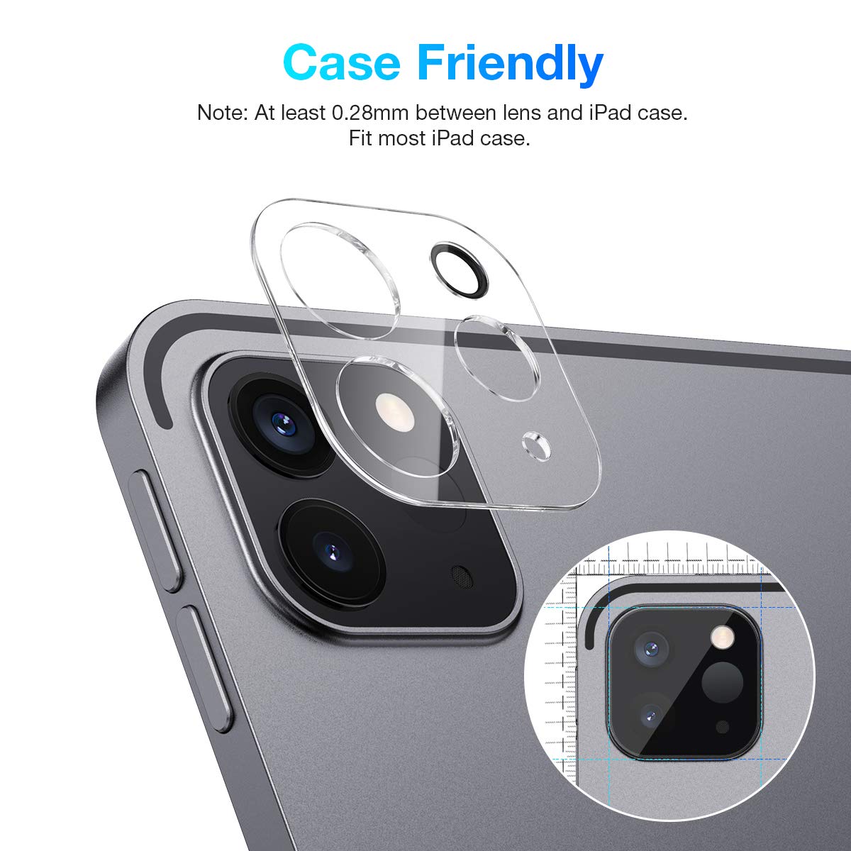Tensea [3 Pack] for iPad Pro 12.9 11 2020 & 2021 Camera Lens Screen Protector, Anti-Overexposure Design, Tempered Glass iPad Pro 12.9 11 inch Screen Protector for Camera Lens, HD Clear, 3 Pack