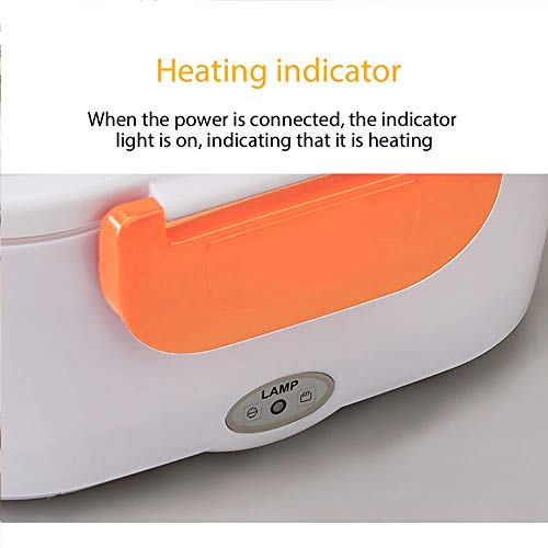 INVODA Electric Lunch Box 110V Food Heating Lunch Hot Box Portable Insulated Bento Box Electric Lunch Container for Office Travel Home (Orange)