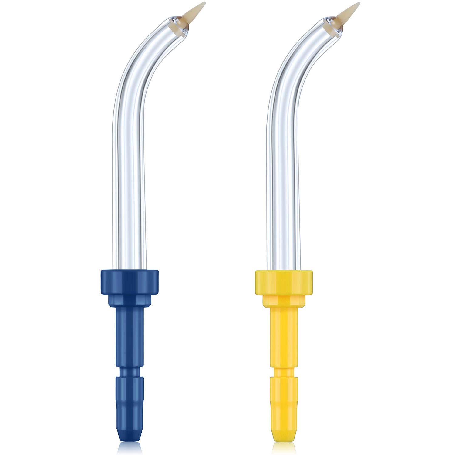 Yaomiao Replacement Tips Compatible with Waterpik 2 Colors Periodontal Tips Dental Water Flosser Replacement Flossers (Like WP-100) and Other Oral Irrigators (2 Pieces)