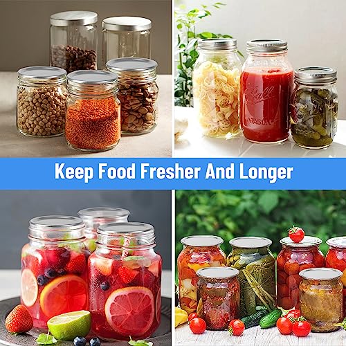 Electric Mason Jar Vacuum Sealer Kit, Jar Vacuum Sealer for Mason Jars Fits Wide & Regular Mouth, Handheld Sealer Attachment and Hose Compatible with FoodSaver Vacuum Canning Sealer Machine for Food Storage