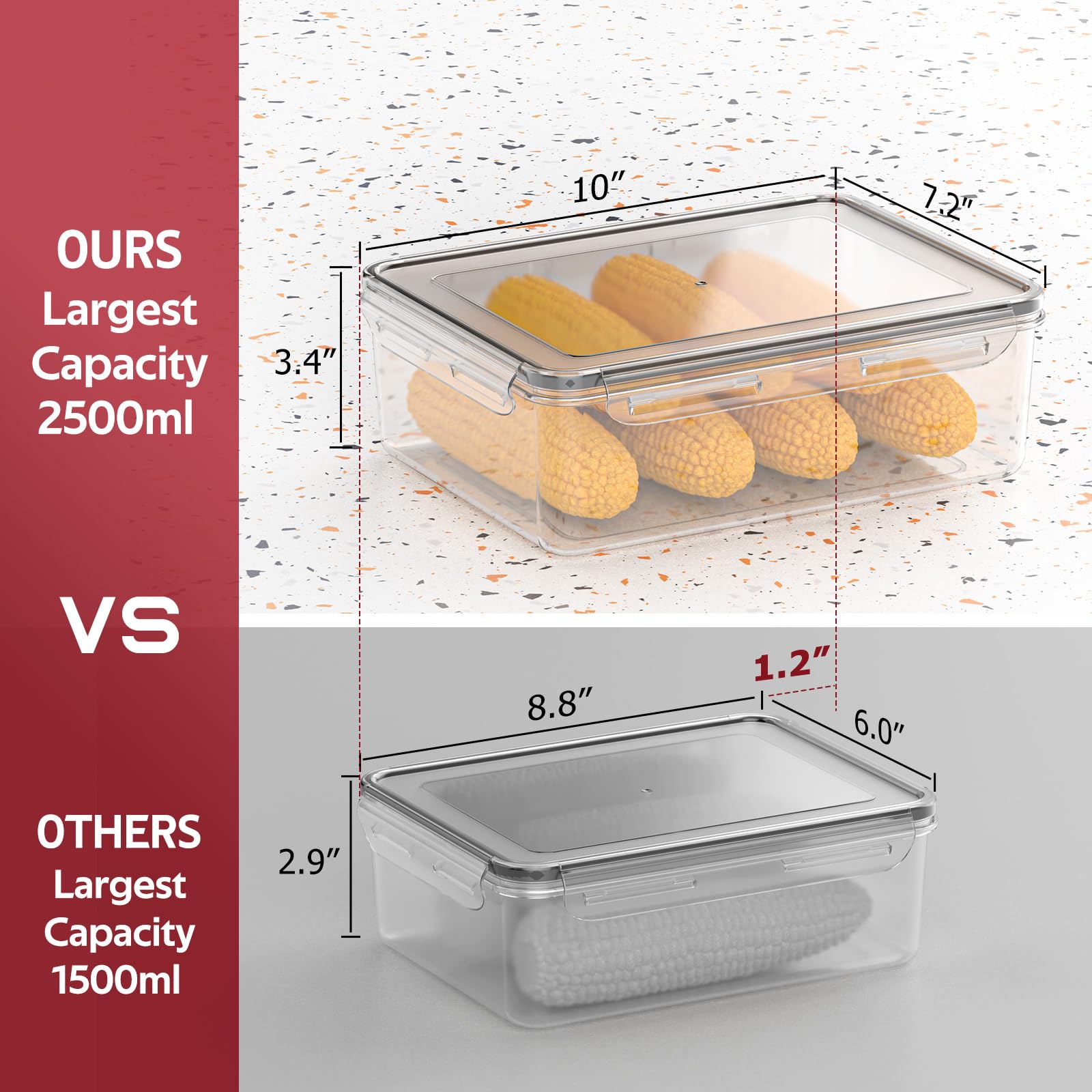 85oz Large Food Storage Containers with Lids Airtight Set - 100% Leak Proof Plastic Meal Prep Lunch Containers for Kitchen Organizer, Easy to Snap Includes Labels & Pen (16 Containers+16 Lids)