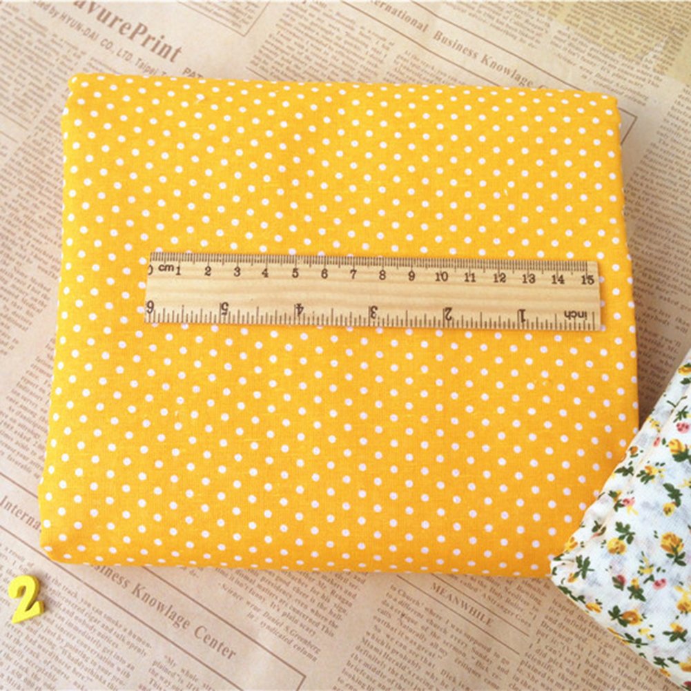 Bluelans 7pcs 10" x 10" (25cm x 25cm) Top Cotton Craft Fabric Bundle Squares Patchwork DIY Sewing Scrapbooking Quilting Floral Dot Pattern Orange