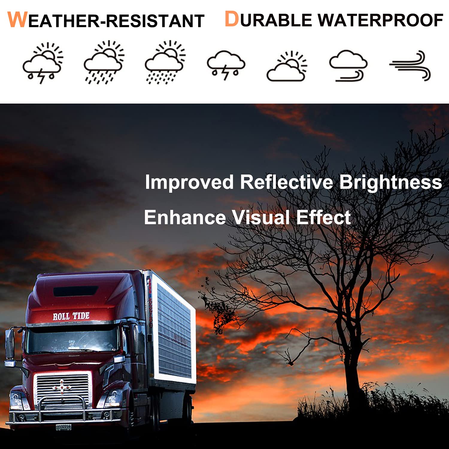 MOLTRES DOT-C2 Reflective Tape,White Silver 2Inch X30 Feet Waterproof Conspicuity Safety Tape,Trailer Self Adhesive Warning Caution Reflector Tapes for Car Trucks Trailer Vehicle Outdoor