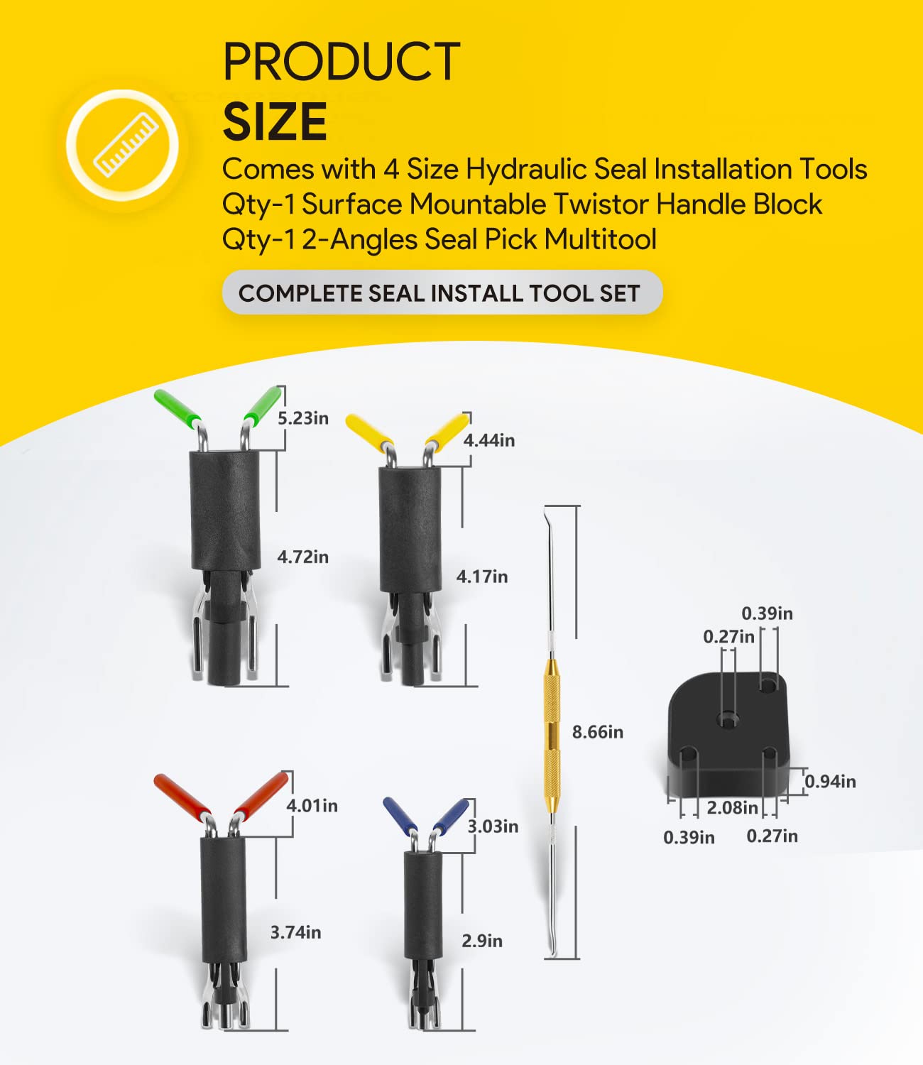 6 Pack Hydraulic Seal Installation Tools, Hydraulic Cylinder Piston Repair Rebuild Seal Kit, U-Cup Rod Seal Installation Tool Kits Upgraded Super Strong Seal Twistor Install Tool Set