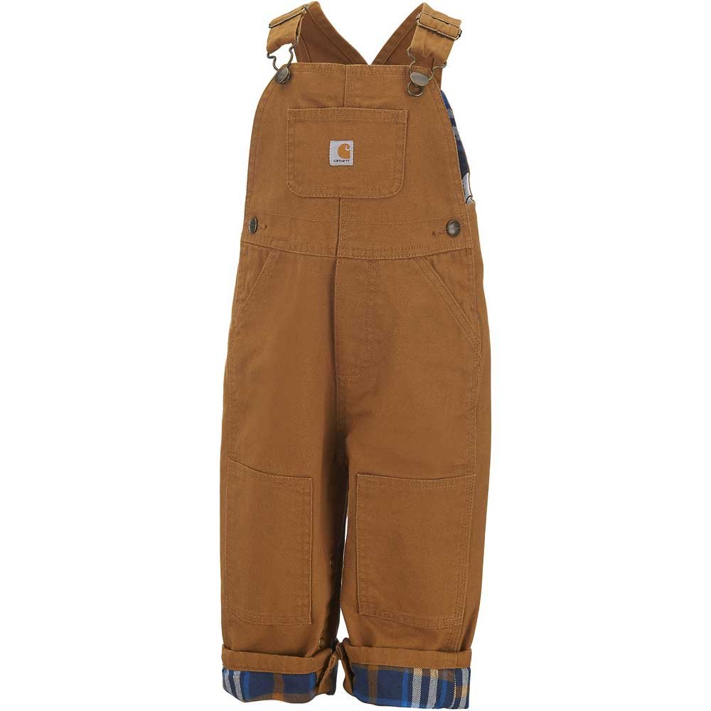 Carhartt Baby-Boys Washed Canvas Bib Overall, Carhartt Brown, 9 Months