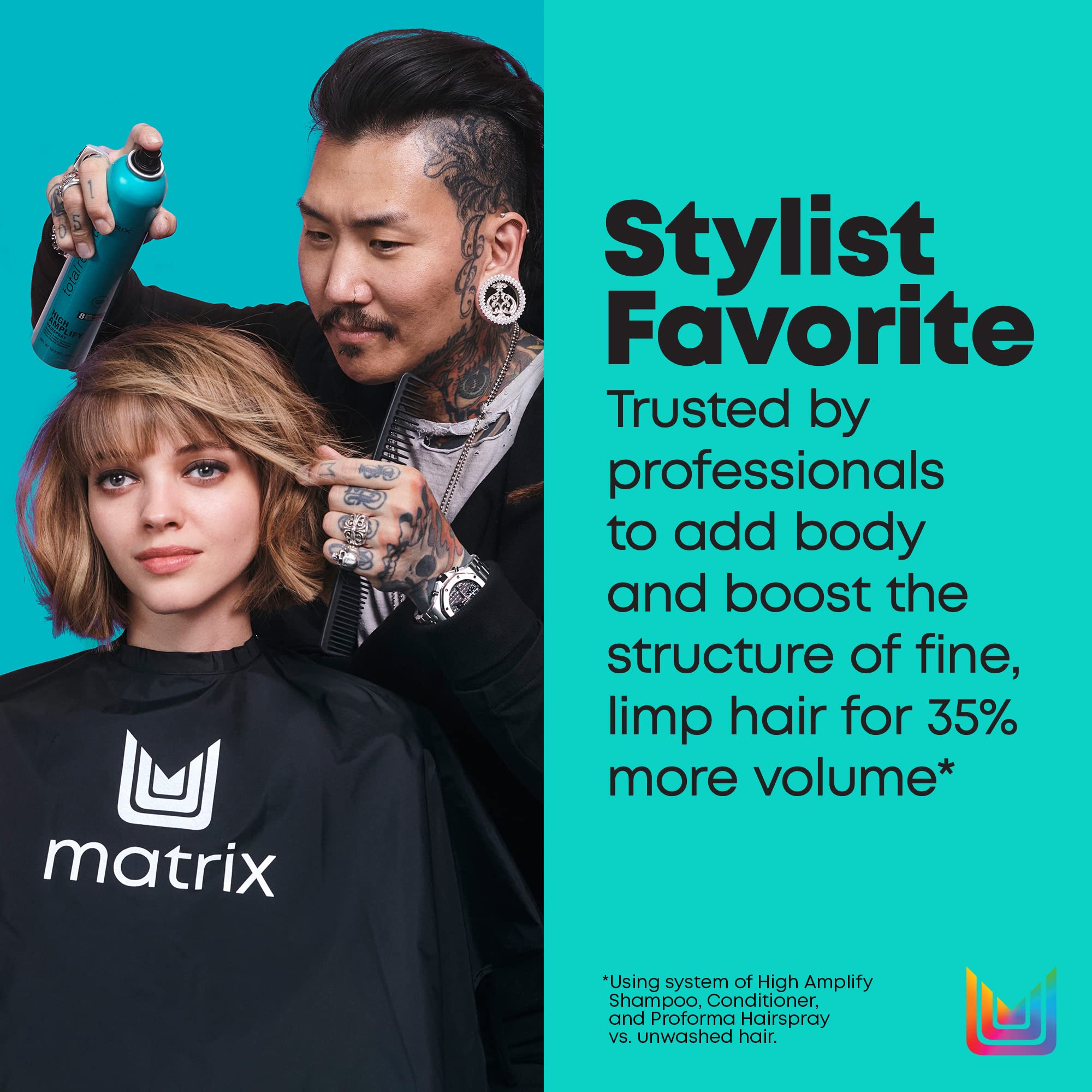 Matrix High Amplify Shine Rinse Lamellar Treatment | Conditioning Hair Treatment | For Volumizing and Detangling Hair | Adds Shine | Salon Treatment | 6.8 Fl. Oz. | Vegan
