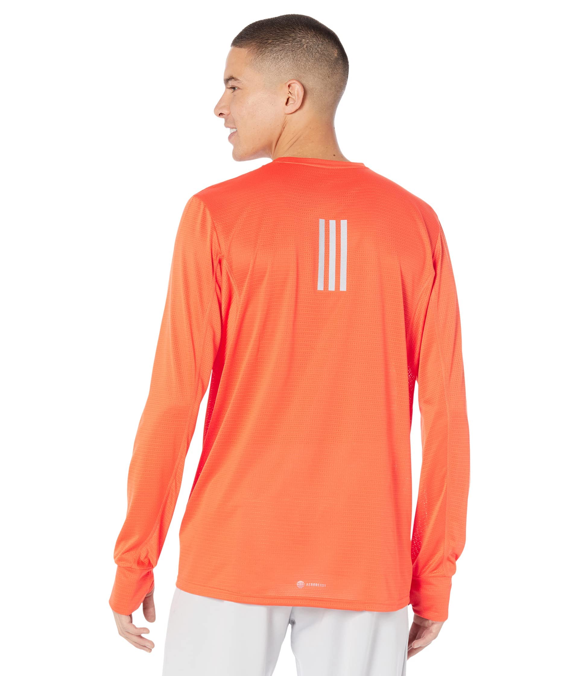 adidas Men's Own The Run Long Sleeve, Semi Impact Orange/Reflective Silver, X-Large