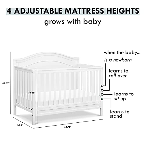 DaVinci Charlie 4-in-1 Convertible Crib in White, Greenguard Gold Certified