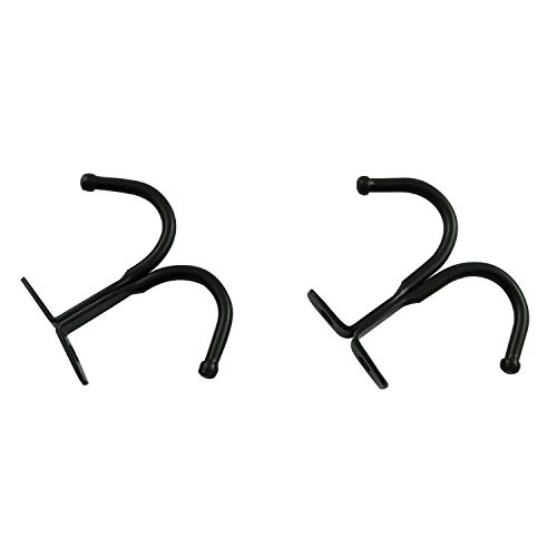 Youliang 5pcs Black Double Prong Hook for Towel, Robe, Coat Clothes 50kg Load Bearing