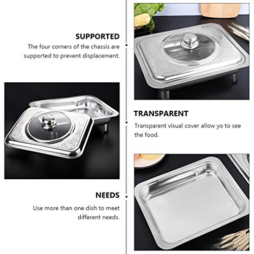 Cold Food Buffet Buffet Food Warmer Thickened Stainless Steel Chafing Dish with Lid Temperature Maintenance Food Holder Warmer Tray for Catering Buffet Kitchen Party Dining Buffet Server