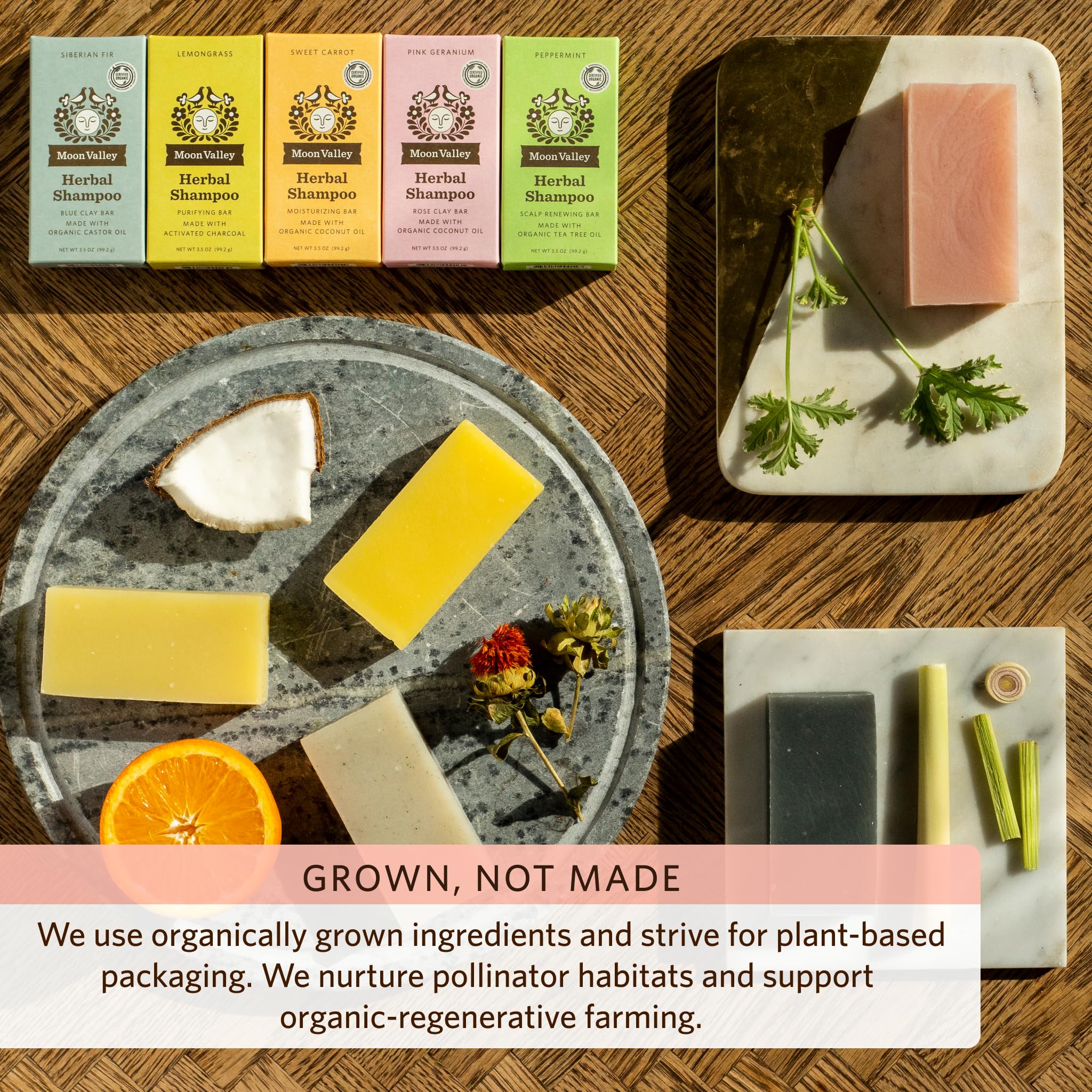 Moon Valley Organics HERBAL SHAMPOO BAR - PINK GERANIUM (2PACK)