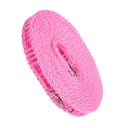 Bnineteenteam 2pcs Clothesline,Clothes Drying Rope Windproof Travel Clothesline for Indoor Outdoor Laundry Clothesline for Camping Travel & Home Use (2pcs-Pink)