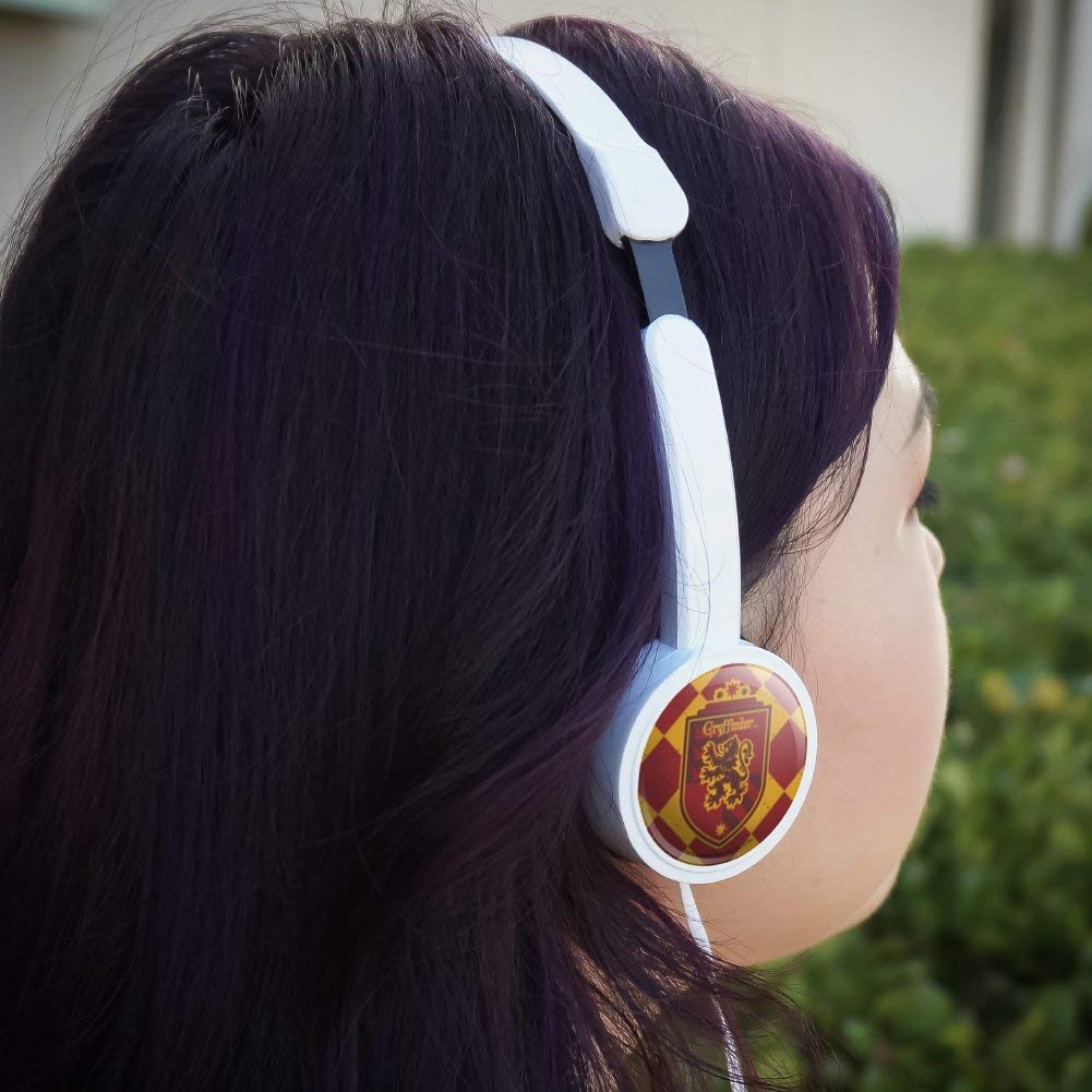 GRAPHICS & MORE Harry Potter Gryffindor Plaid Sigil Novelty Travel Portable On-Ear Foldable Headphones