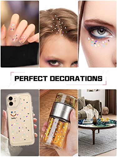 EBANKU Chunky Glitter, Water Droplets Confetti Sequin Glitters Resin Sparkle Chunky Sequins for Make Up, Body, Face, Slime, Resin Craft, Tumblers, Party Decor (3.5 Oz 100g)